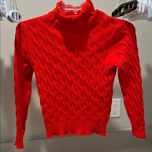 croft & barrow | Sweaters | Croft Barrow Bold Red Cable Knit Turtleneck ...